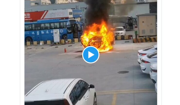 動画【恐怖】中国EVが突然発火し炎に包まれる どーしてこうなった？ - jnnavi