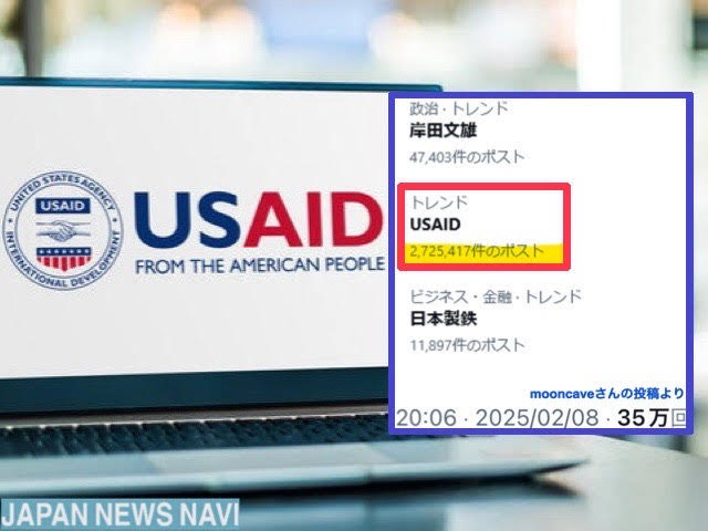 XのトレンドでUSAIDが272万件のポスト。こんなの見たことない。しかしテレビはスルー。 - jnnavi